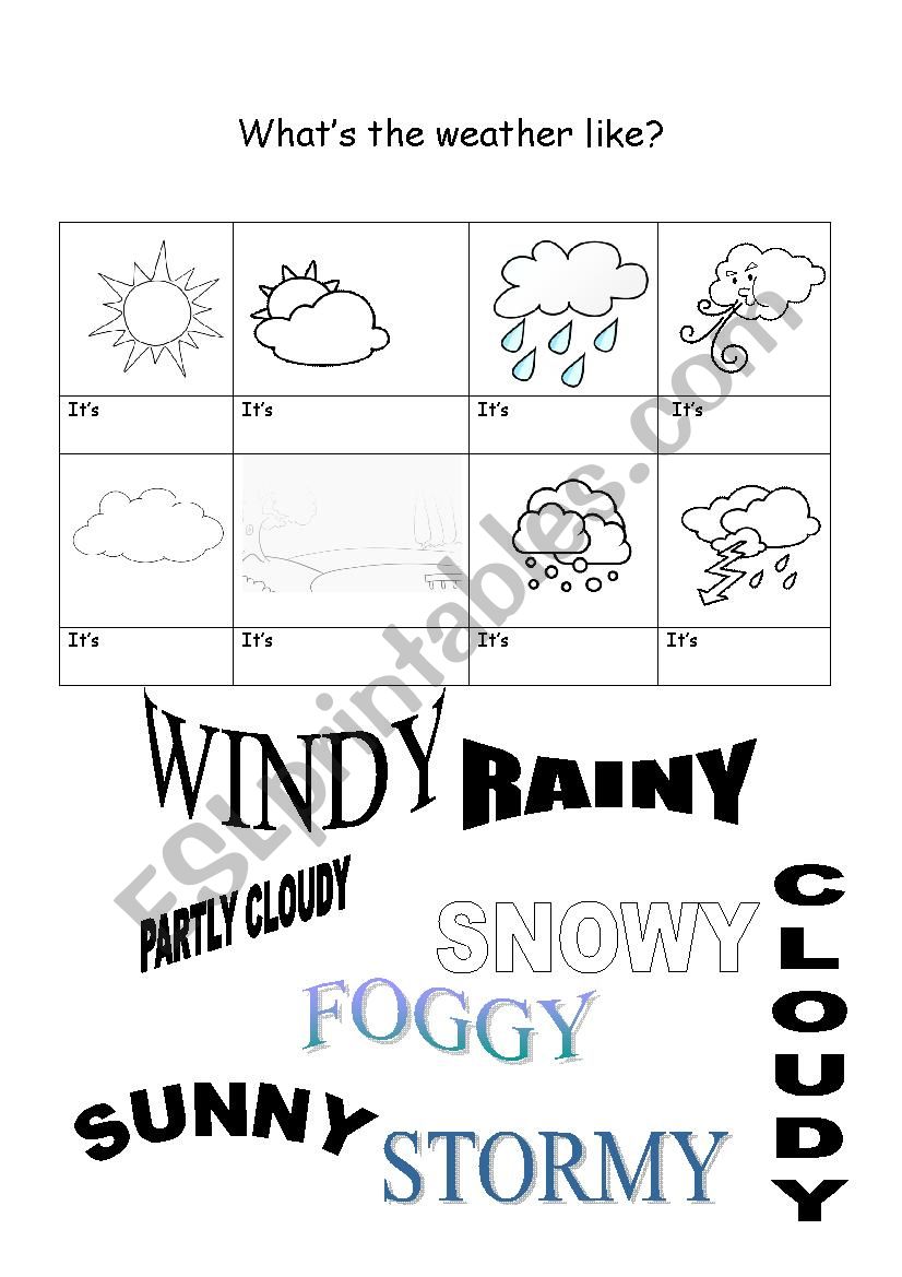 What´s the weather like? - ESL worksheet by kelly35
