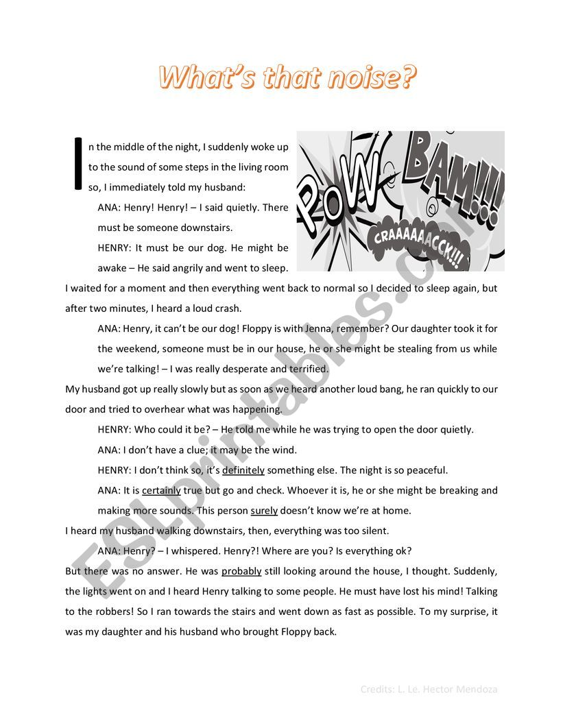 What´s that noise? - ESL worksheet by hectoroyal