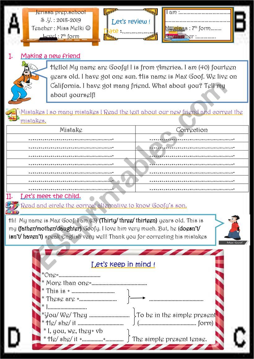 Let´s review 7th form module one - ESL worksheet by English-teacher 38