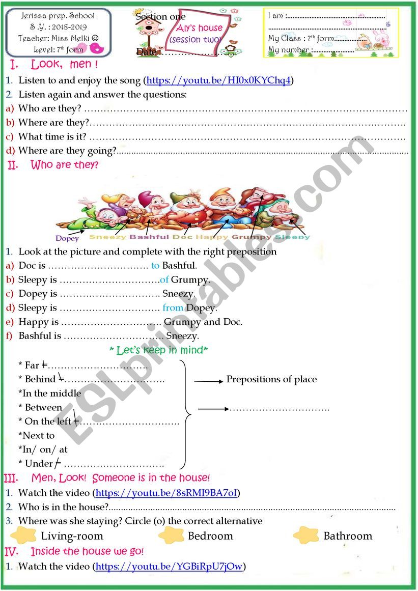 Aly´s house (session two) - ESL worksheet by English-teacher 38