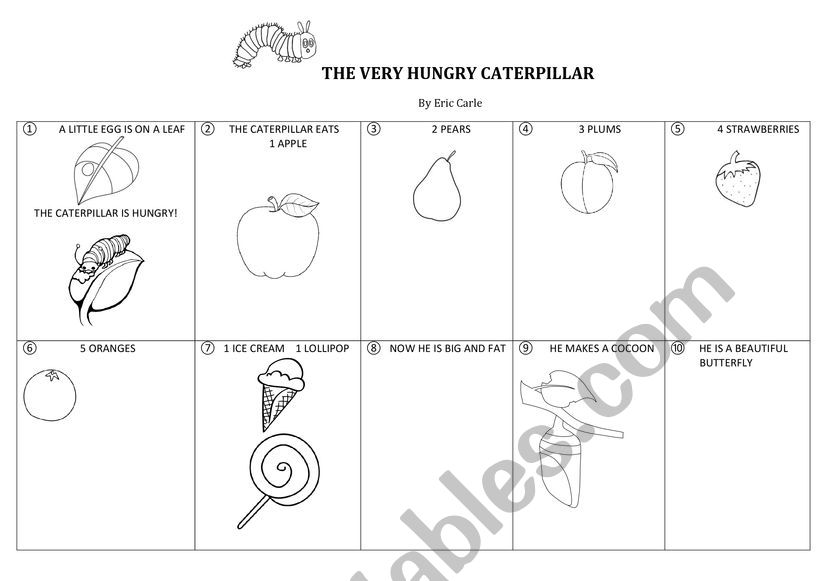The very hungry caterpillar - ESL worksheet by diana_gallo