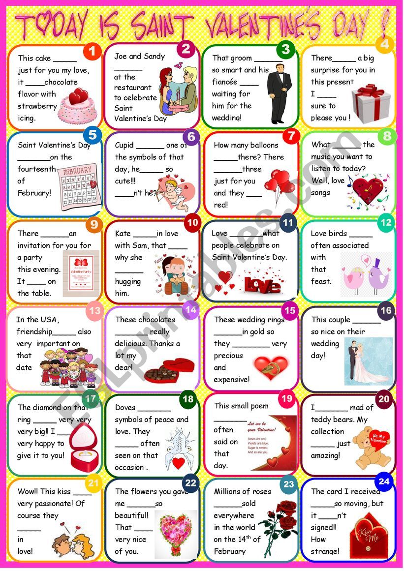 Saint Valentine´s Day : be for young learners - ESL worksheet by spied ...
