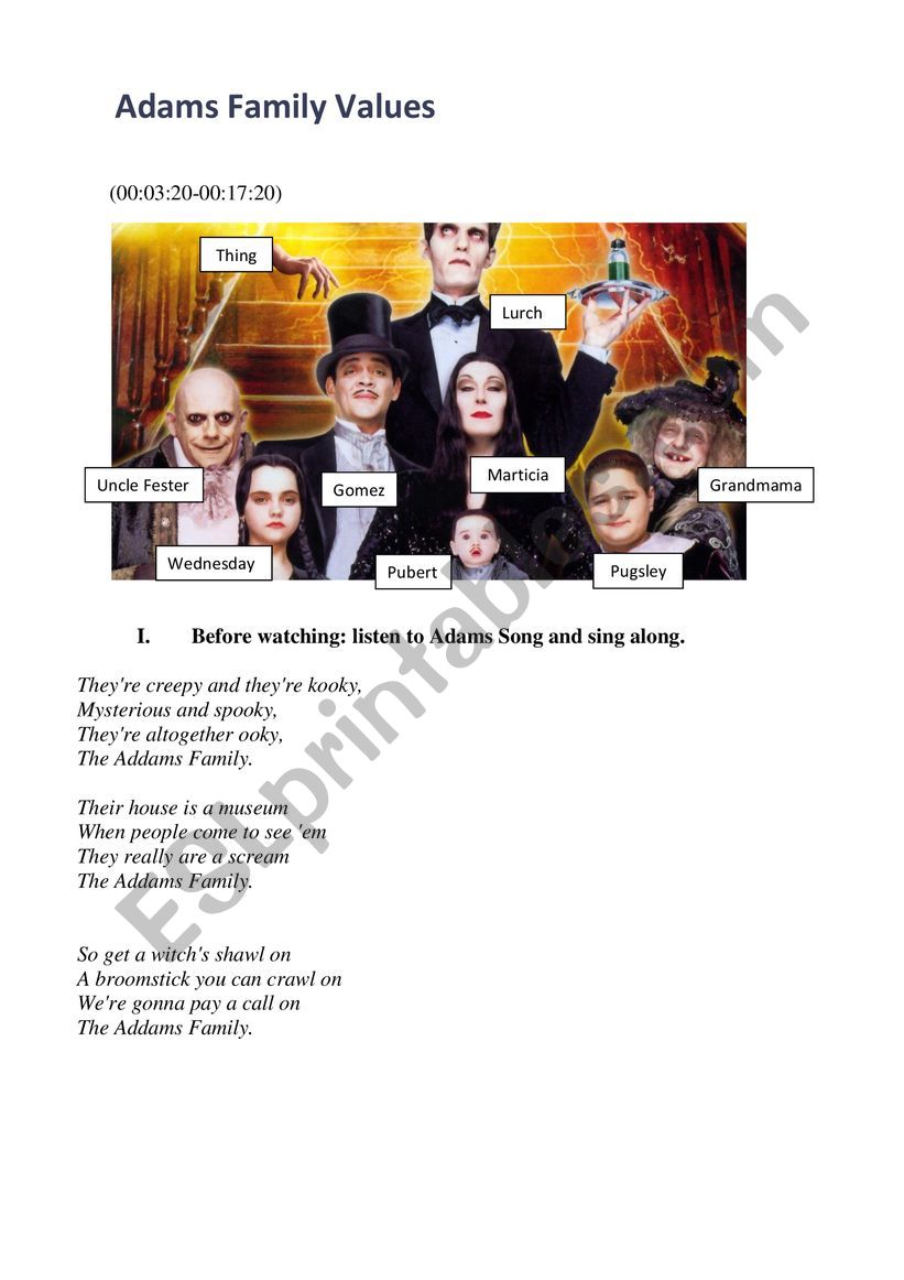 Adam´s Family - ESL worksheet by merry_cherry38