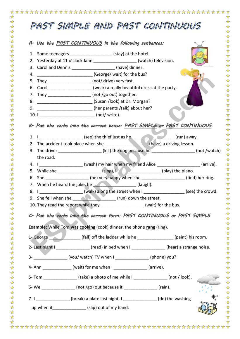 Past Simple And Past Continuous ESL Worksheet By MMNGR