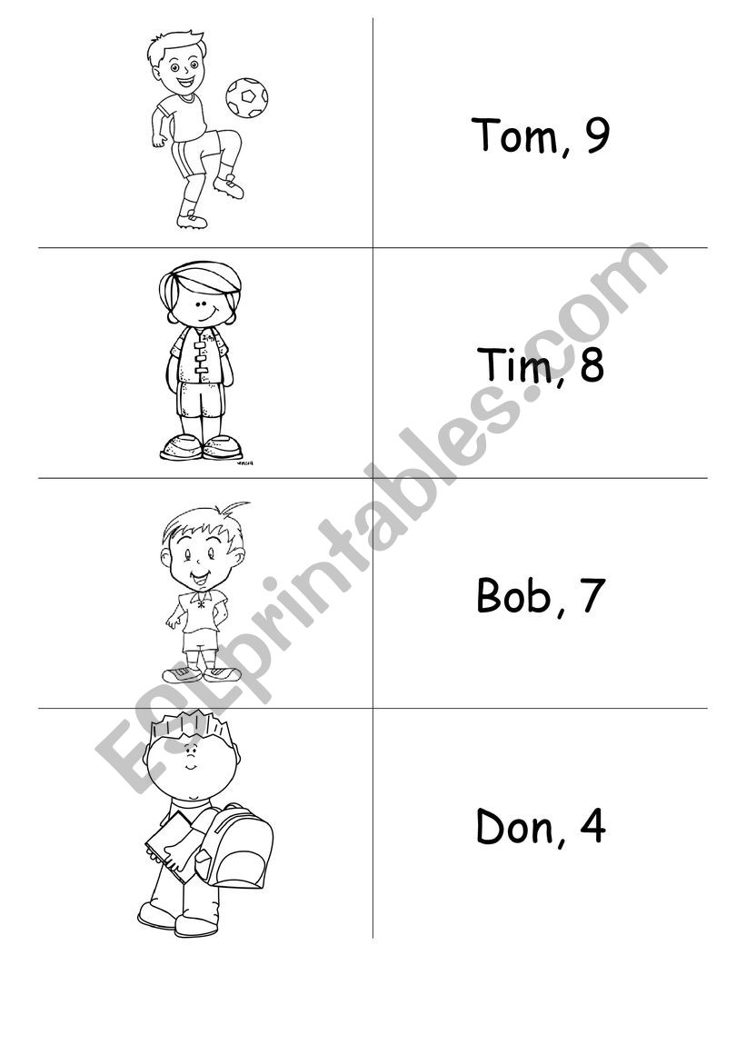What´s his name? How old is he? - ESL worksheet by koshka1979