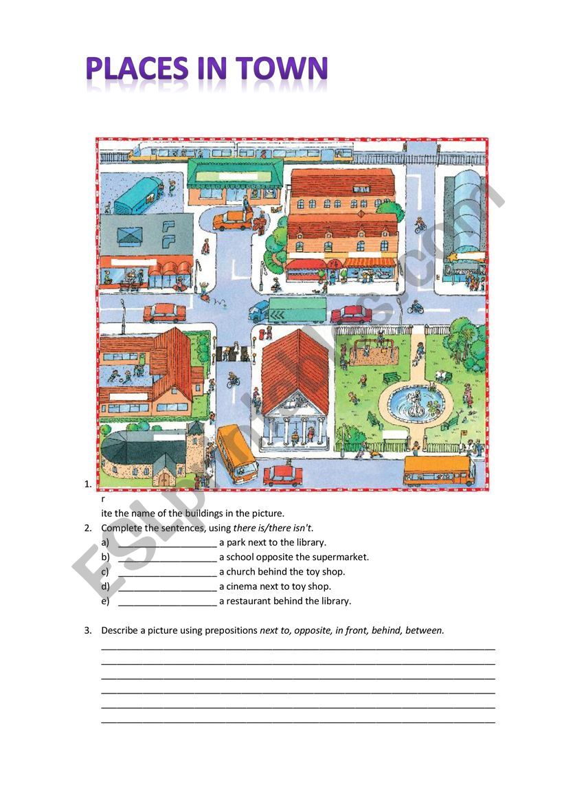 Places in town and In the zoo - ESL worksheet by Eva_no