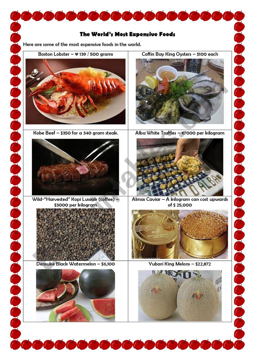 Most Expensive Food Dishes In The World