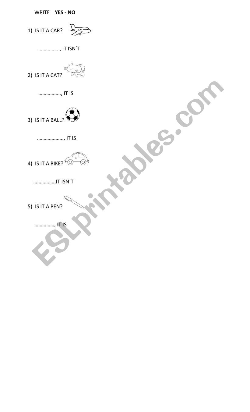YES, IT IS - NO, IT ISN`T - ESL worksheet by valeriatere