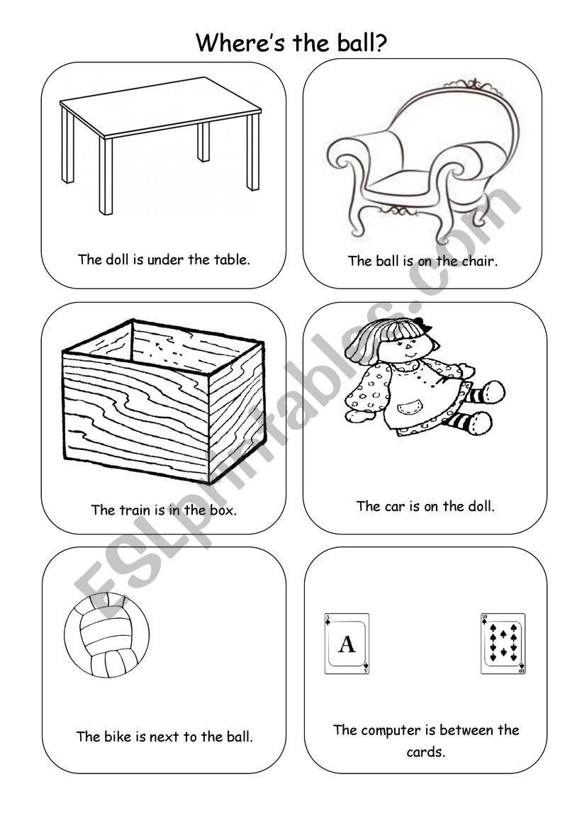 Where´s the ball? - ESL worksheet by r-yulia