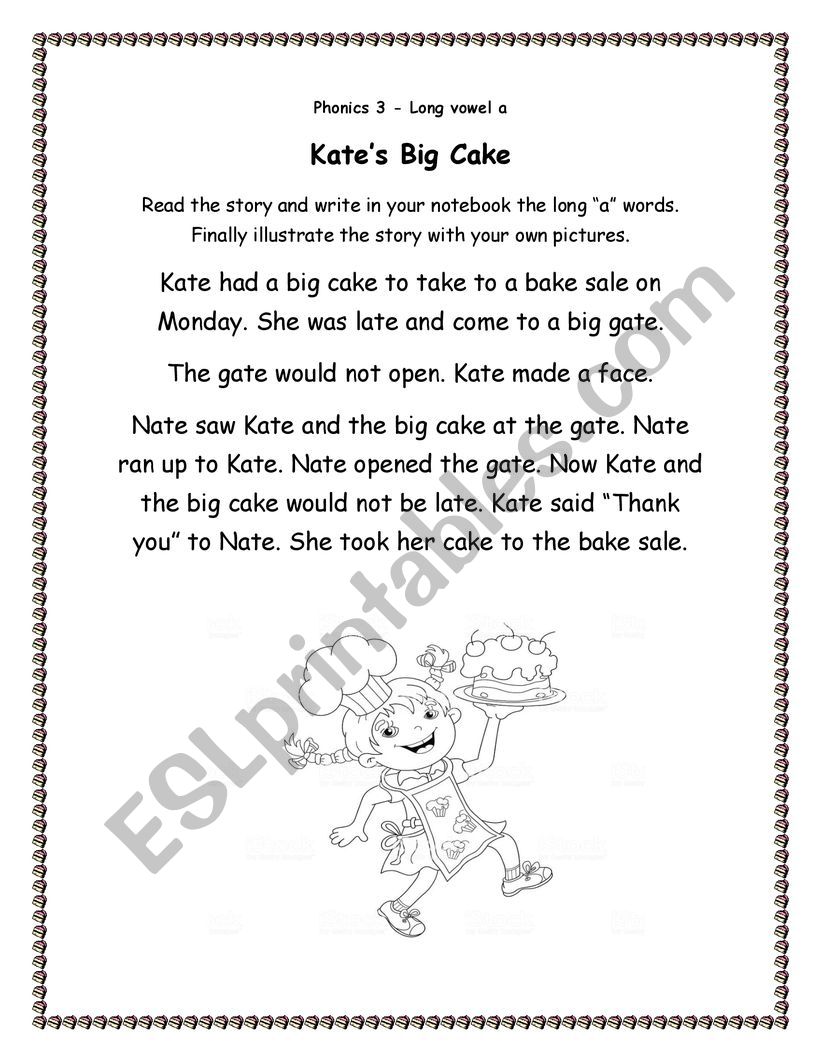 Kate´s Big Cake - ESL worksheet by tiffyestrada