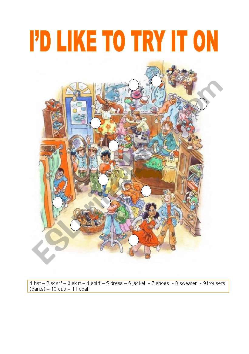 I´D LIKE TO TRY IT ON - ESL worksheet by s.lefevre