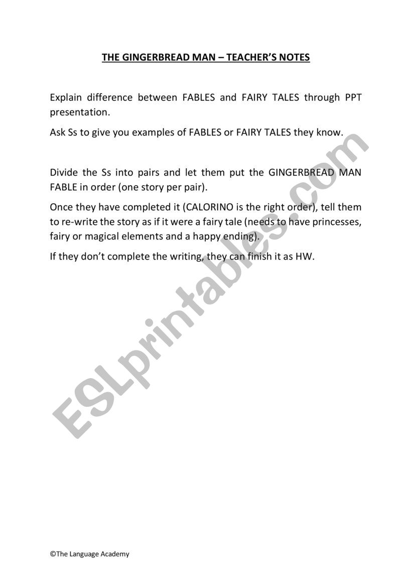 Gingerbread Man Scrambled Reading - ESL worksheet by lollypiro