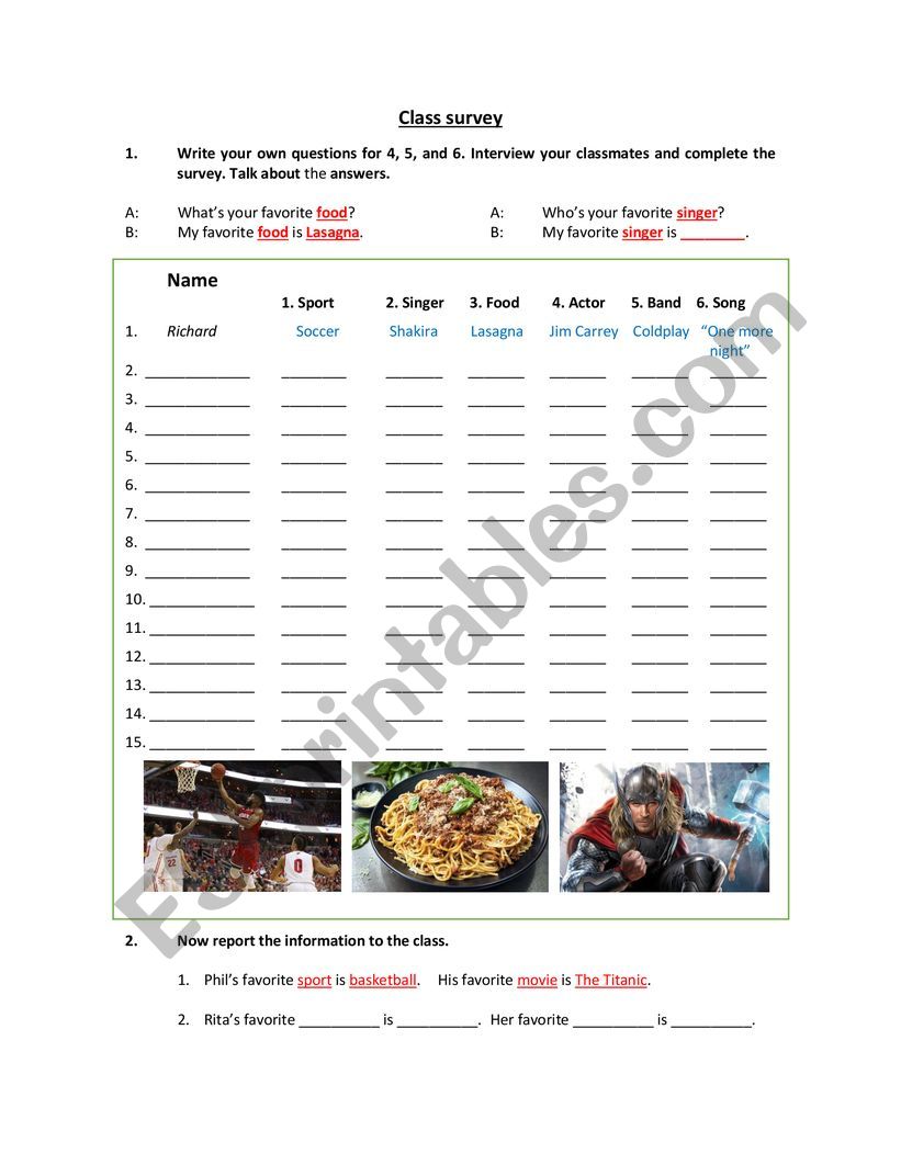 What´s your favorite? - ESL worksheet by fttito