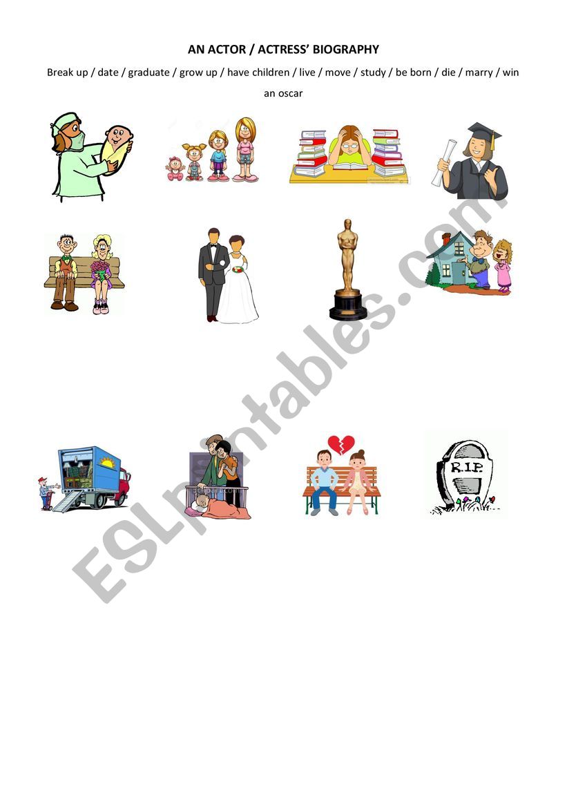 an actor´s biography - ESL worksheet by Gromittt