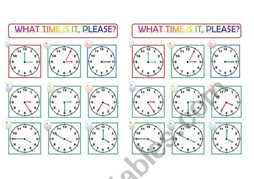 what´s the time - ESL worksheet by anamarkovcic