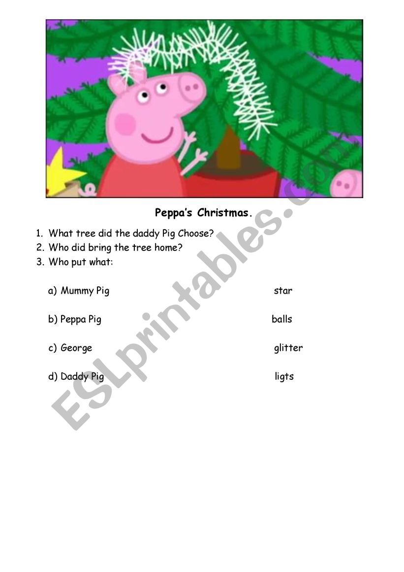 Peppa’s Christmas(based on Peppa Pig series-Peppa’s Christmas) - ESL ...