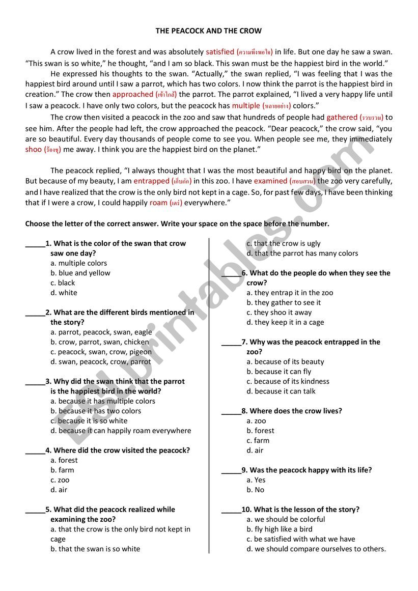 Short Story - ESL worksheet by kru far
