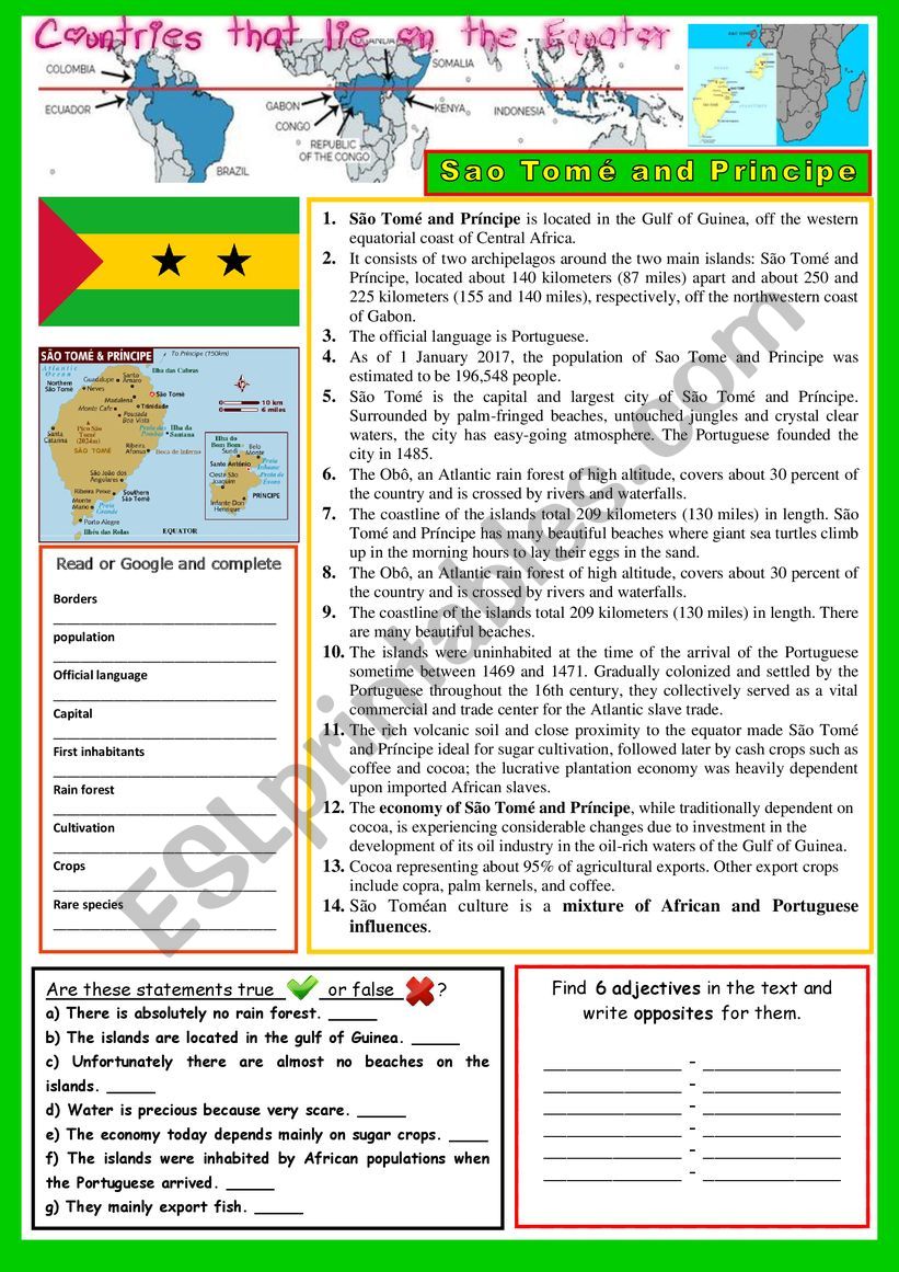 Everything about Sao Tomé and Principe (on the Equator). Reading and/or ...