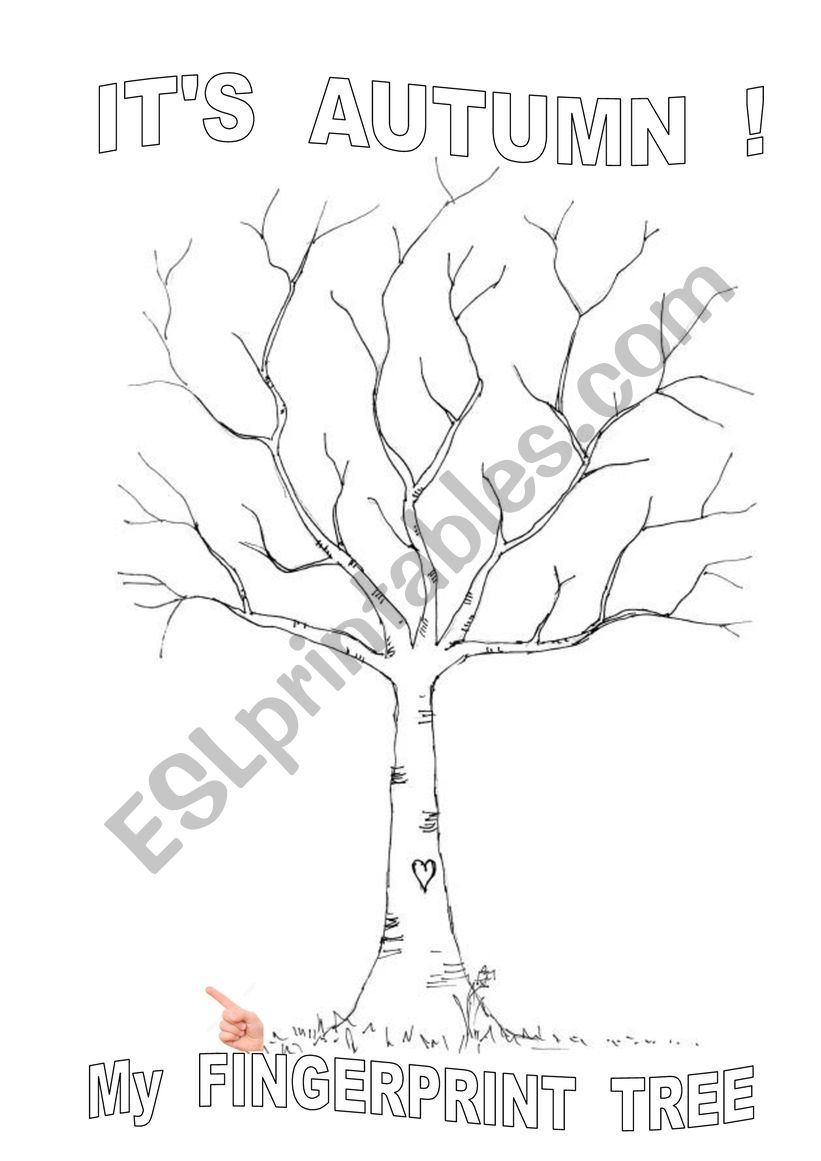 It´s Autumn! My Fingerprint tree: colours and numbers. - ESL worksheet ...