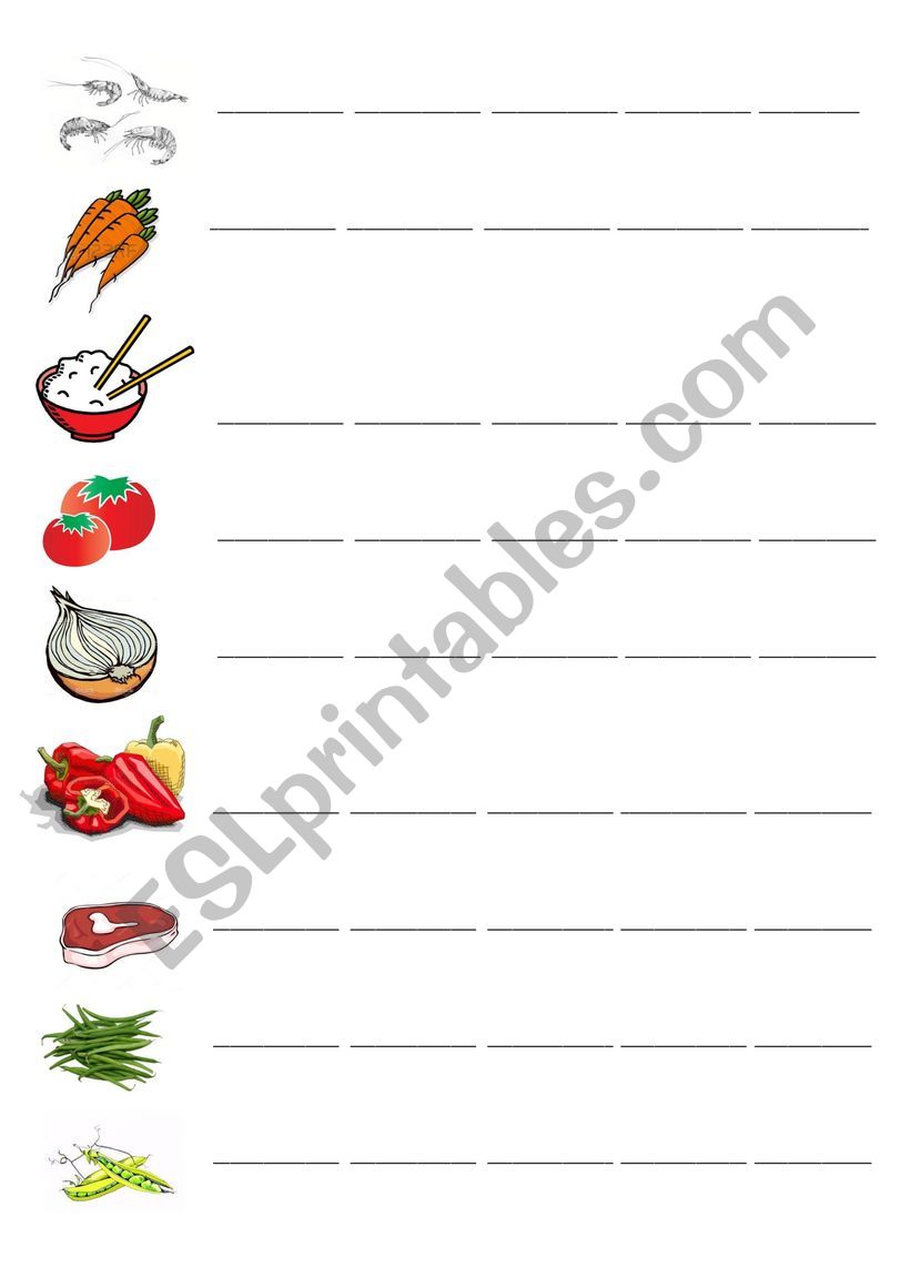 Food, I like/I don´t like (Spanish-English) - ESL worksheet by Eleu Tea