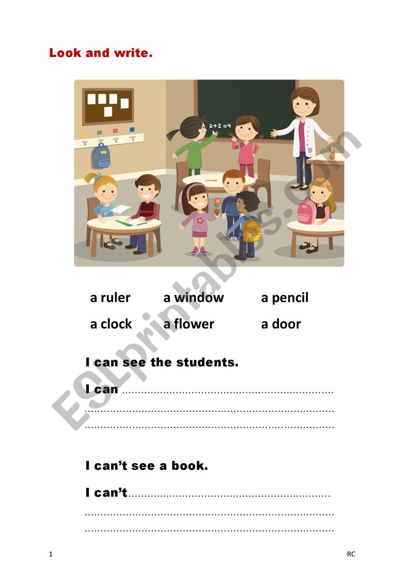 Writing i can see - i cant see - ESL worksheet by rouzi_chaaban