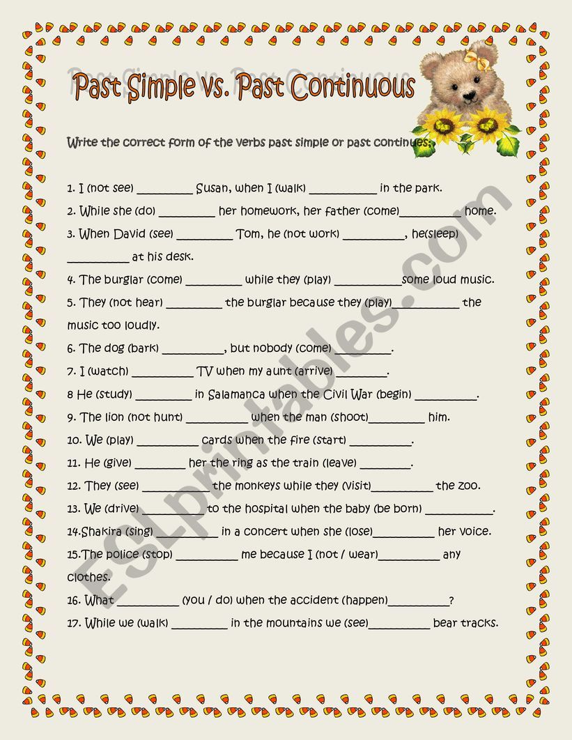 past simple vs past continuous - ESL worksheet by LauraCR