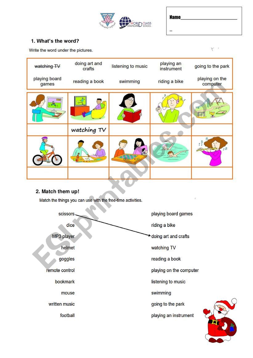 Free time - ESL worksheet by Baiifern