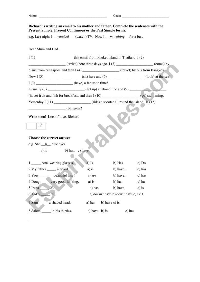 Present simple vs continuous - ESL worksheet by oscarotopo