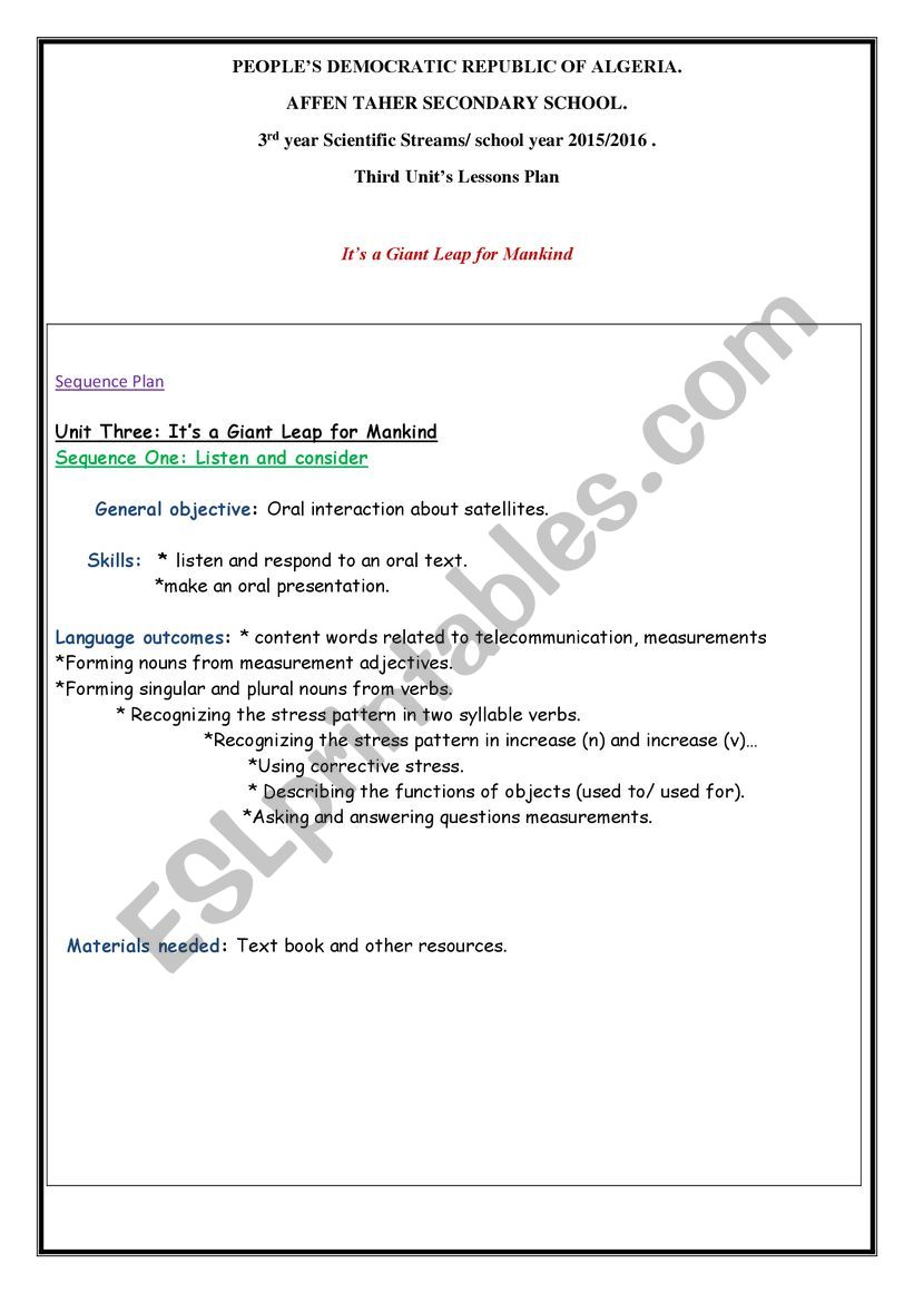 English worksheets: It’s a Giant Leap for Mankind