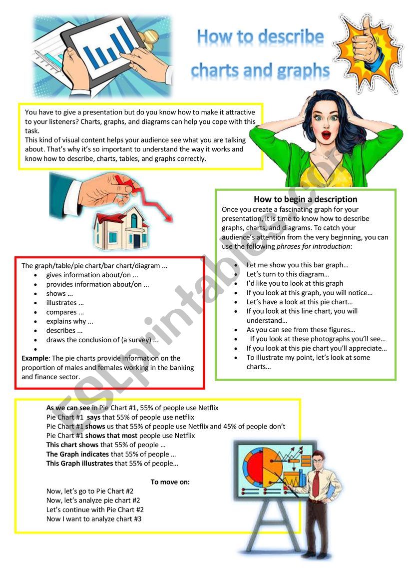 English Worksheets How To Describe Charts And Graphs