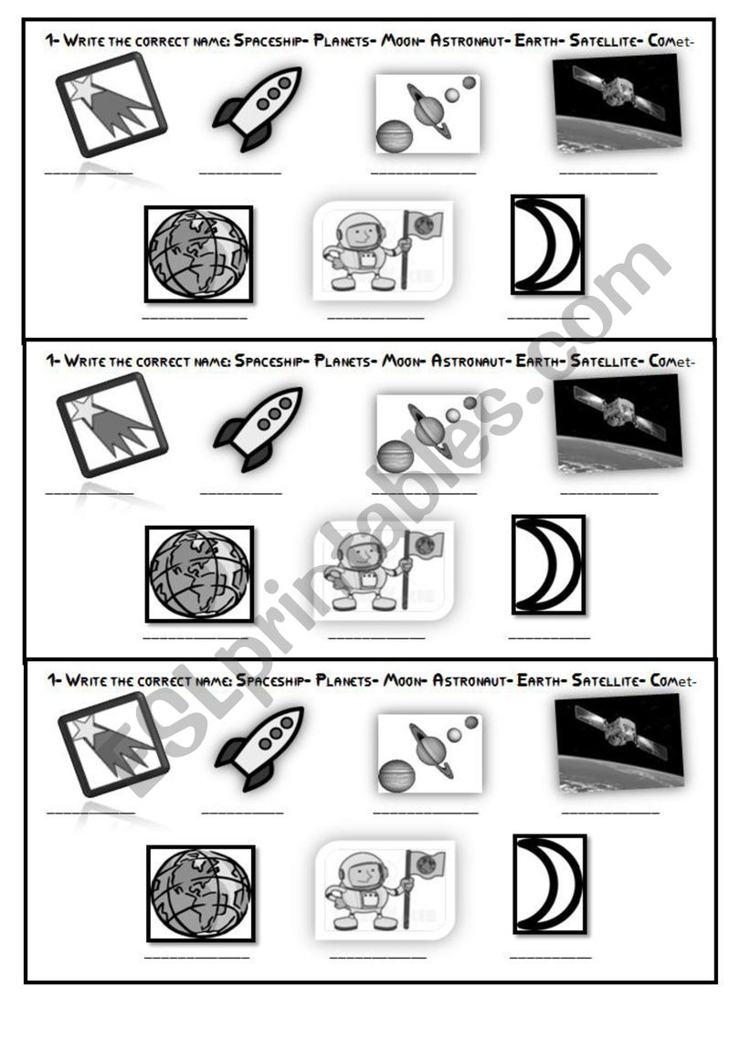 Let´s go to space! - ESL worksheet by Reika2011