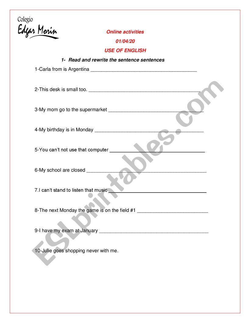 Error correction - ESL worksheet by cesarsanchezunid Error correction - ESL worksheet by cesarsanchezunid
