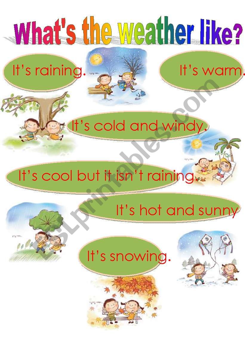 What´s the weather like? Easy vocabulary matching - ESL worksheet by ...