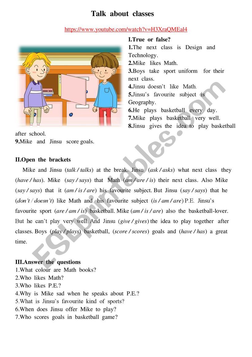 Whatï¿½s your favourite subject? - ESL worksheet by Tashkent