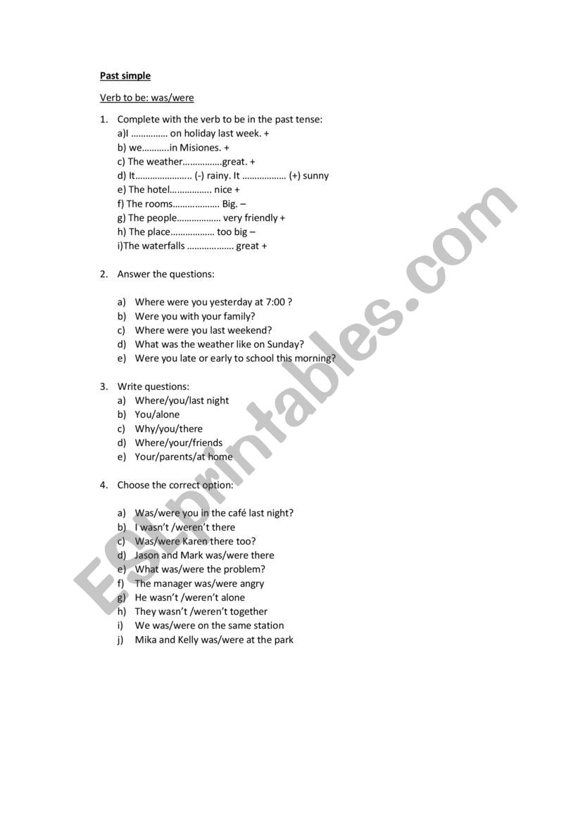 Contrast between past simple and past continuous - ESL worksheet by clanoko