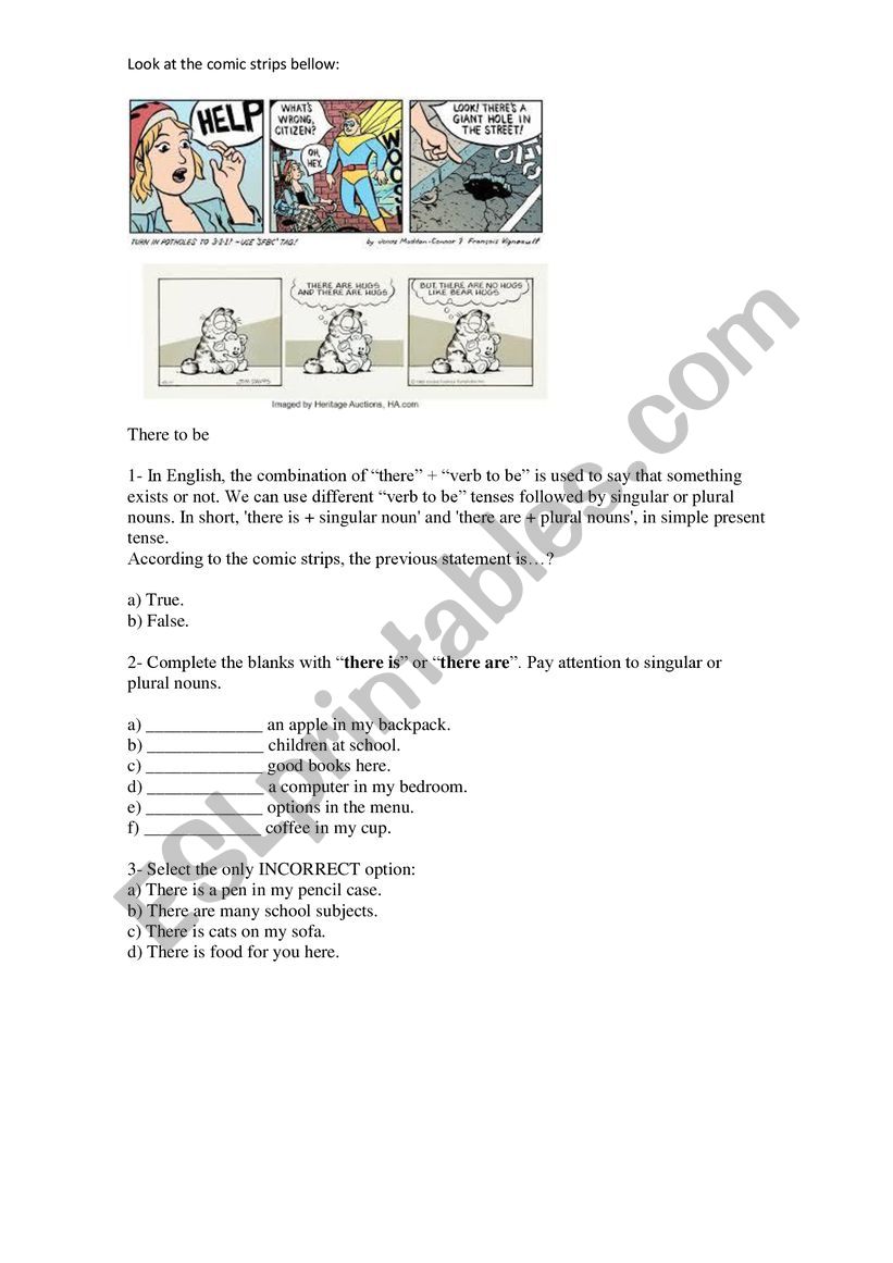 There to be simple present affirmative - ESL worksheet by MS. MARTINS
