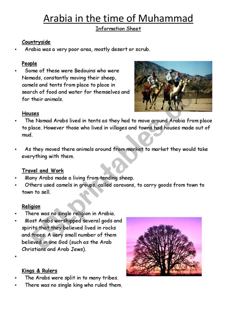 English worksheets: Islam resources