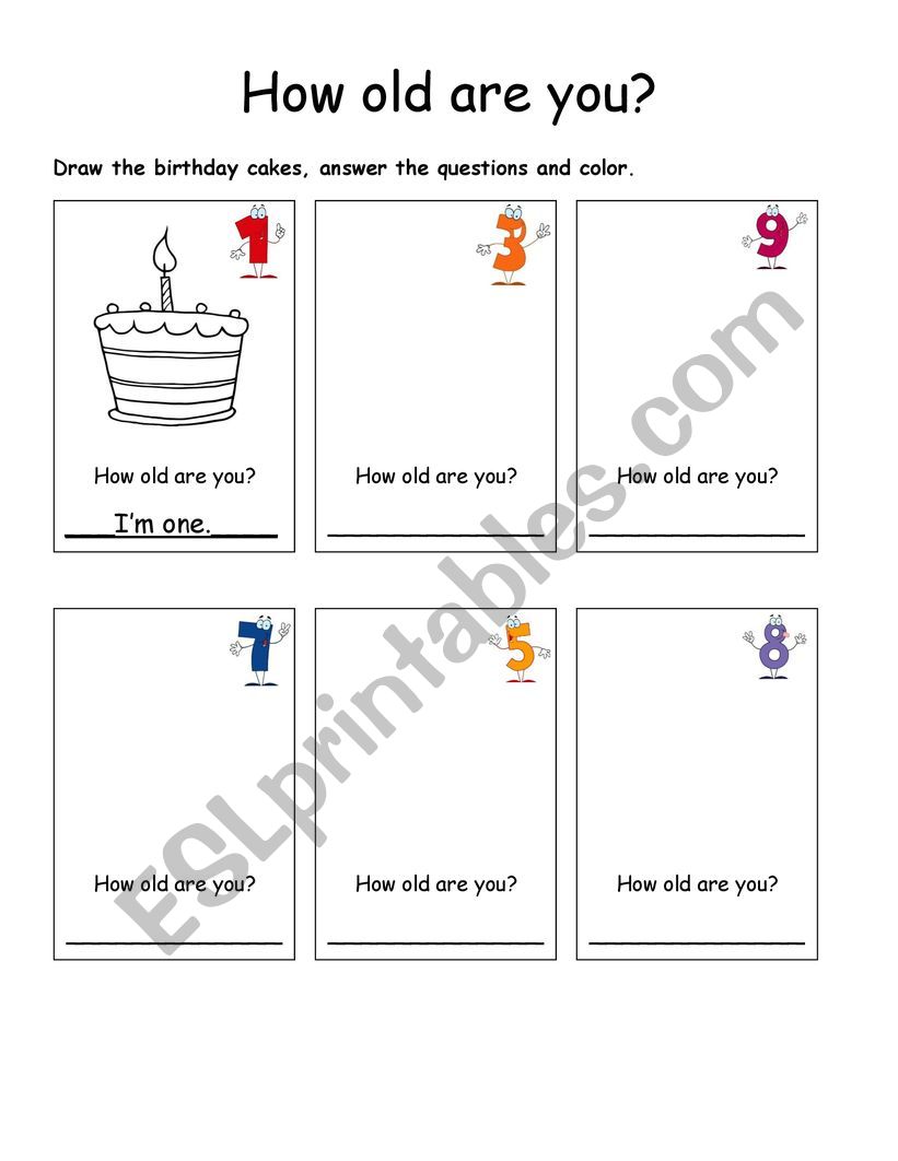 How old are you? Worksheet - ESL worksheet by ramon1238