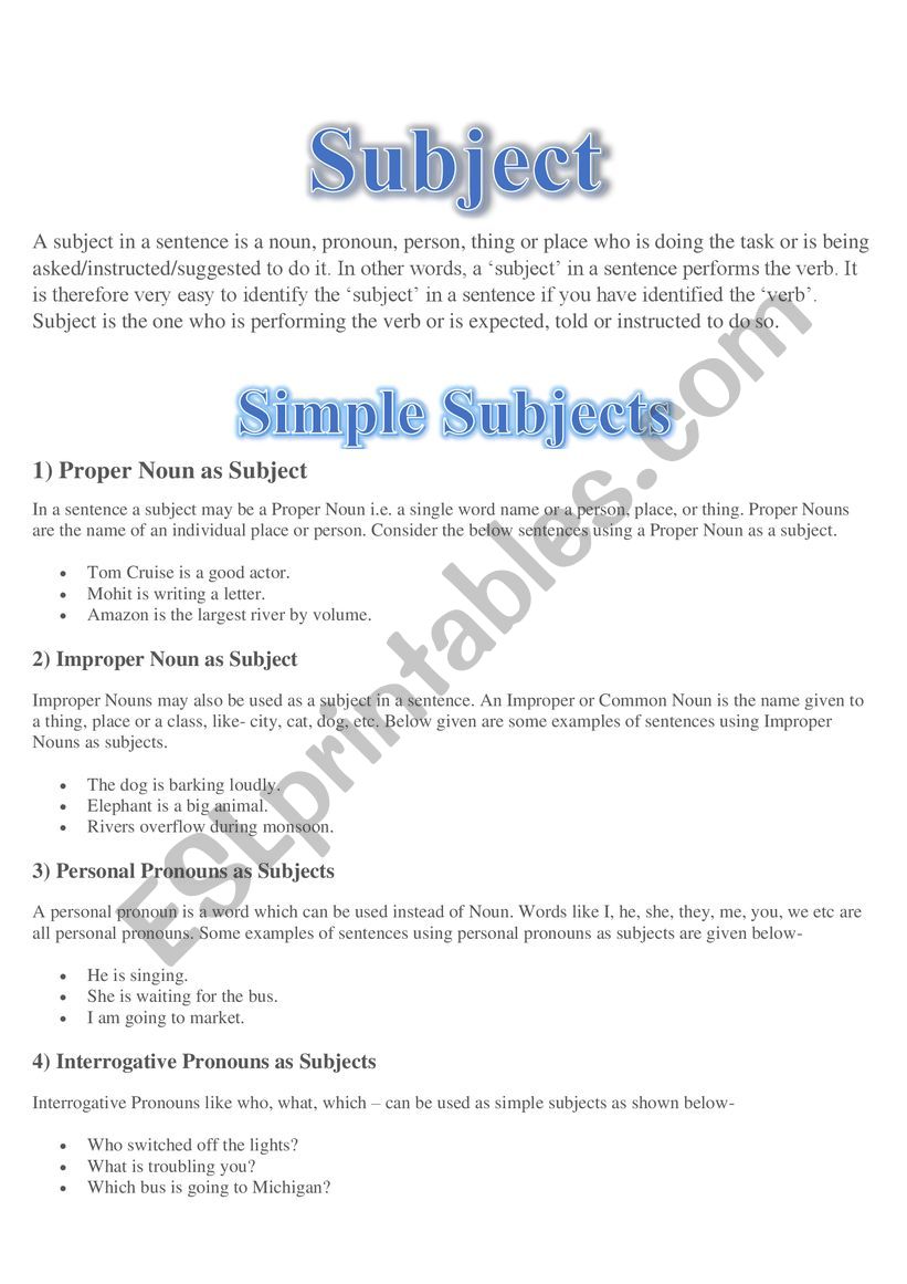 Subject - ESL worksheet by alenk_a16301