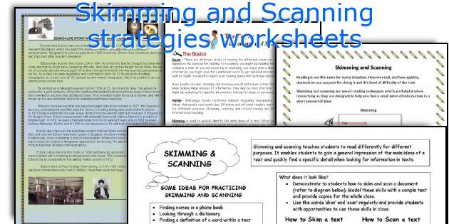 Reading Strategies Skimming And Scanning Exercises Online Degrees